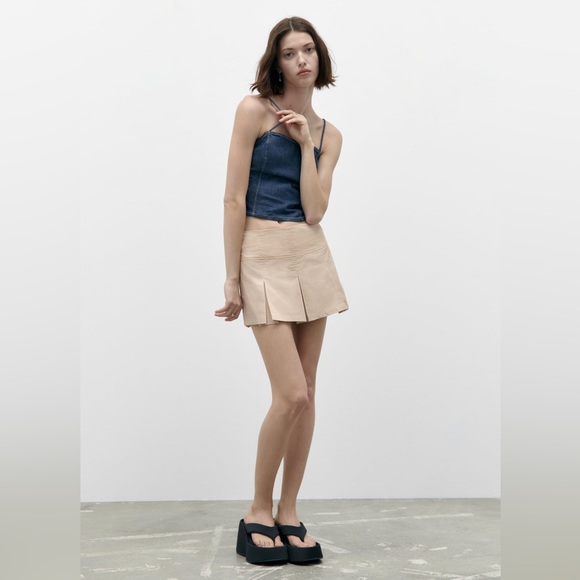 Zara | Shorts | Zara 0 Cotton Sexy Skort With Flattering Box Pleats ...